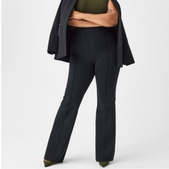 SPANX | Pants & Jumpsuits | Spanx Hi Rise Flare Ponte Classic Black ...